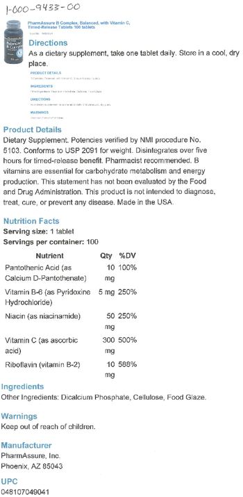 PharmAssure - Timed-Release Balanced B Complex with Vitamin C - 100.0 ...