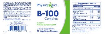 PhysioLogics - B-100 Complex - 60.0 Vegetarian Capsule(s) | KusogLife